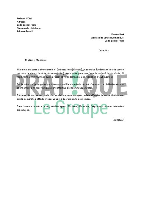 Lettre Pour Arreter La Salle De Sport