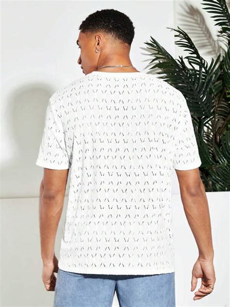 Manfinity Homme Men Solid Round Neck Tee SHEIN USA