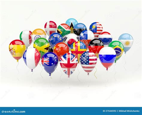 Air Balloons With Flags Stock Illustration Illustration Of World