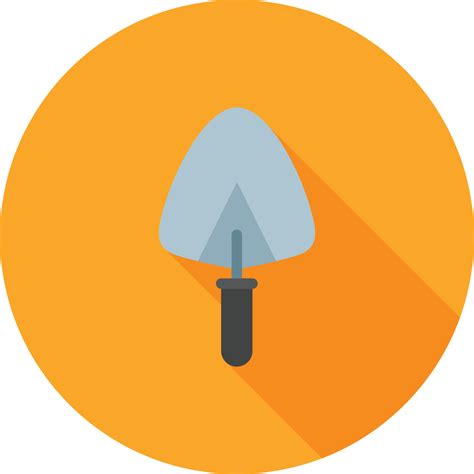Trowel Flat Long Shadow Icon Vector Art At Vecteezy