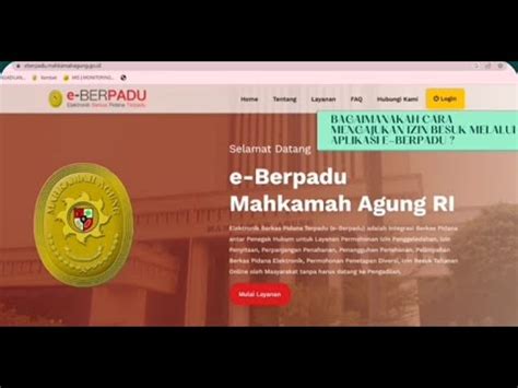 Tutorial Pengajuan Izin Besuk Tahanan Melalui Aplikasi E Berpadu