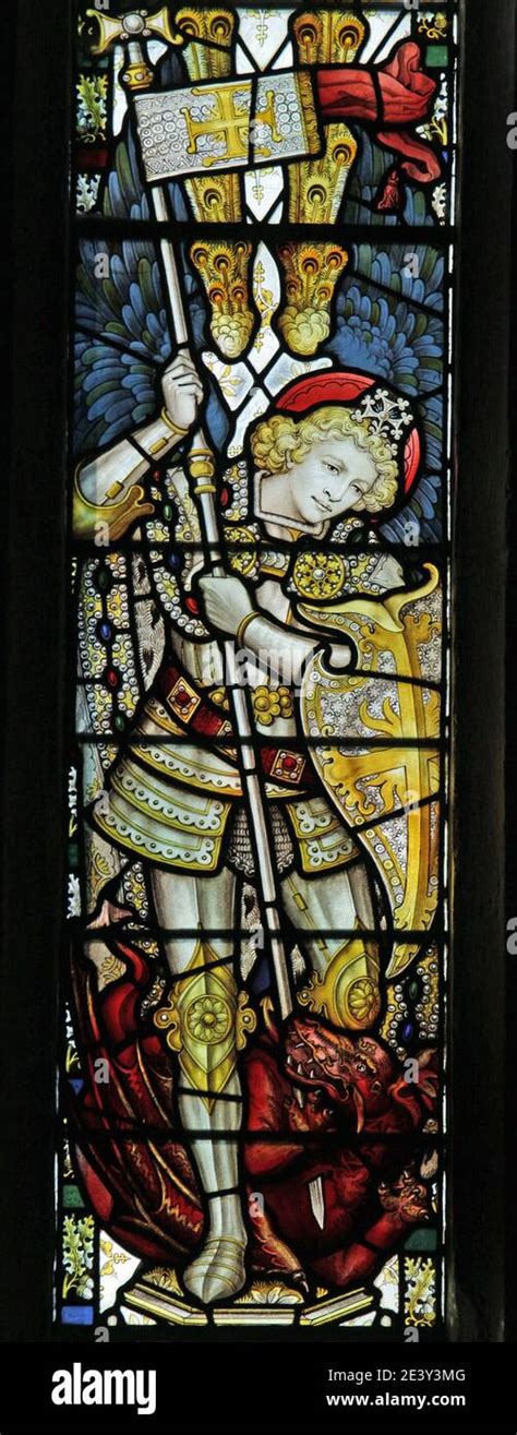 A Stained Glass Window By C E Kempe Co Depicting St Michael Archangel