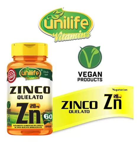 Zinco Quelato Zn Mg C Psulas Unilife Vitamins