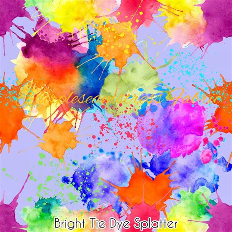 Bright Paint Splatter Purpleseamstress Fabric