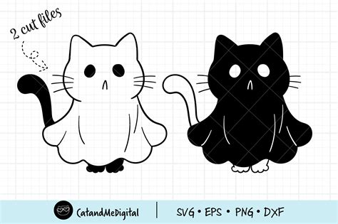 Сute Ghost Cat Svg Graphic by CatAndMe Creative Fabrica