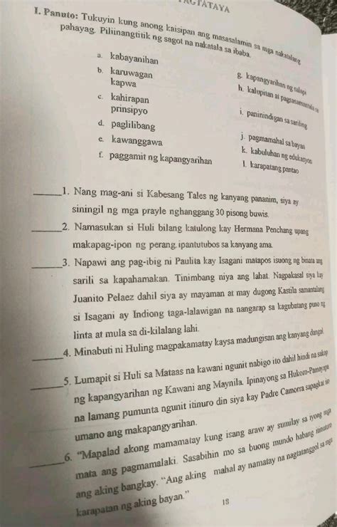 1 Panuto Tukuyin Kung Anong Kaisipan Ang StudyX