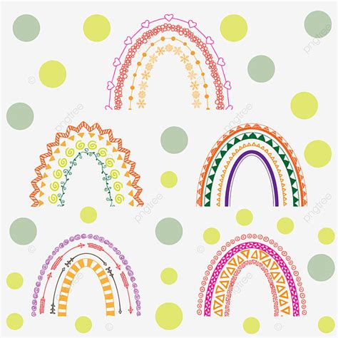Rainbow Circle Vector PNG Images Rainbow With Circle Ornament Art