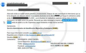 SAIME Planilla de solicitud de trámite para la cita del pasaporte