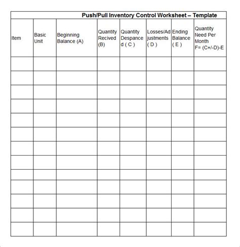 Stock Inventory Templates Free Printable Excel Word Pdf Formats