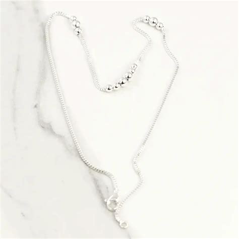 CADENA DE ACERO BLANCO VENEZIANA 1 4MM C BOLAS 45 CM Maba Joyas