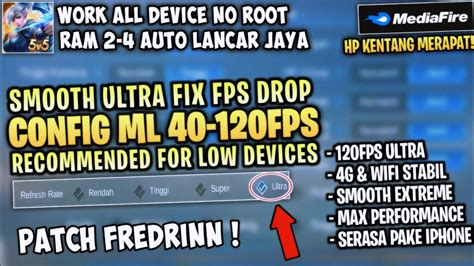 Update Config ML Anti Lag Unlock 120Fps Ultra Smooth Extreme Fix