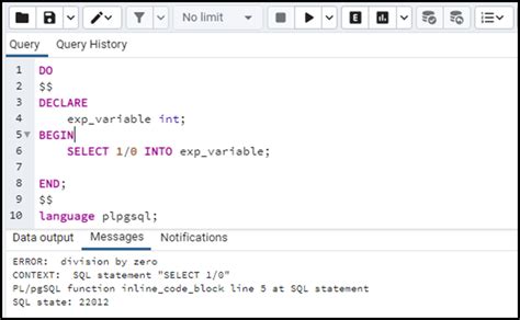 exception handling in postgresql commandprompt inc