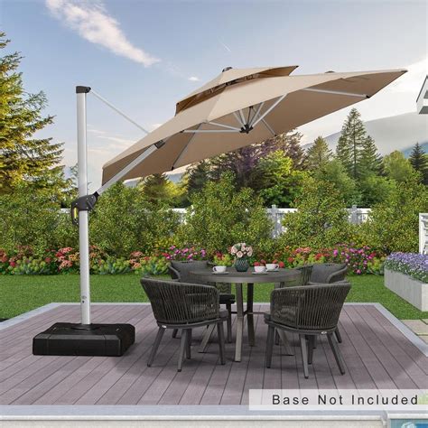 PURPLE LEAF 10 Ft Octagon Aluminum Patio Cantilever Umbrella For