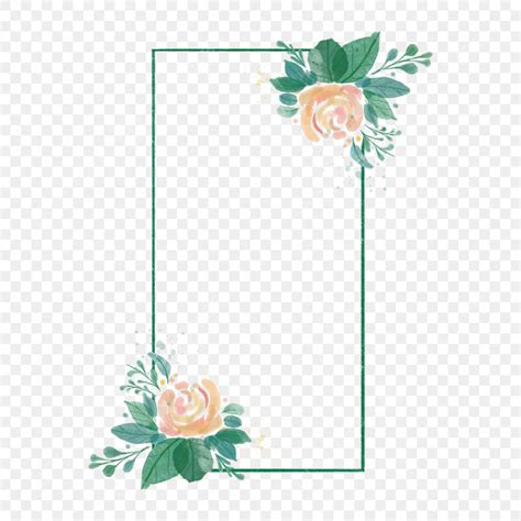 Marco Cuadrado Acuarela Floral PNG Boda Floral Marco De Invitación