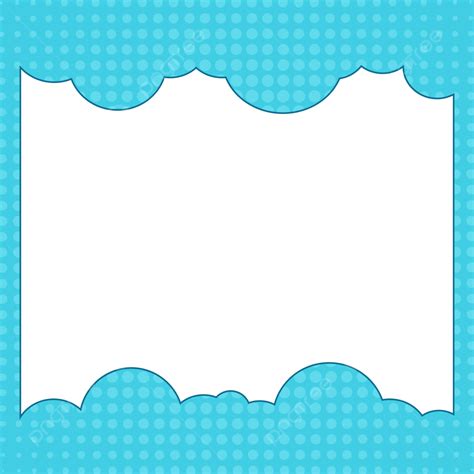 Quadro De Adesivo De Padrão De Nuvem Azul Estilizado PNG Adesivo