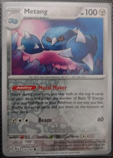 Metang Reverse Holo Ungraded Pokemon Temporal Forces