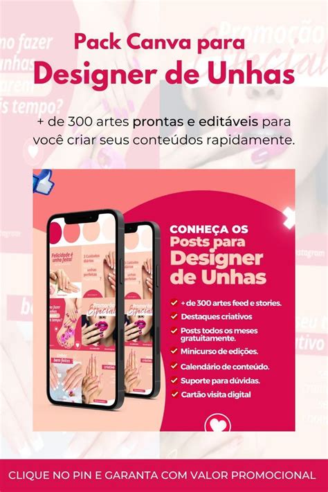 Pack Canva Para Designer De Unhas Mais De 300 Artes Prontas E