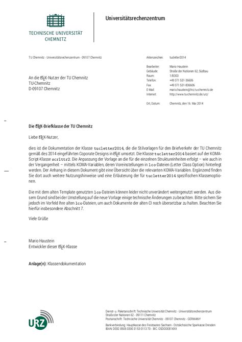 Din Briefvorlage Latex