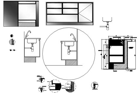 Kitchen Cabinet And Sink Installation Drawing Details Dwg File Cadbull