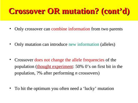 18 search crossover mutation