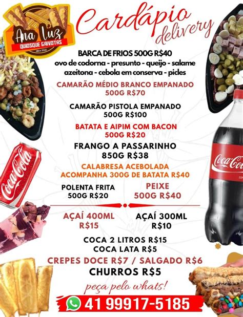 Menu Em Quiosque Ana Luz Pub Bar Matinhos