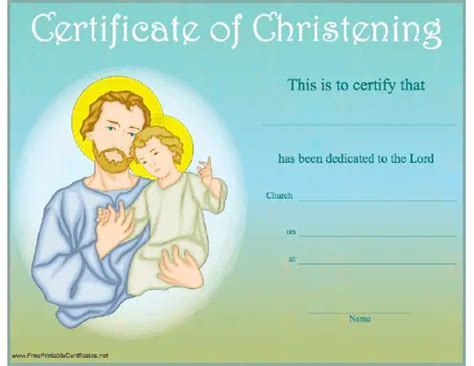 Christening Certificate Printable Certificate