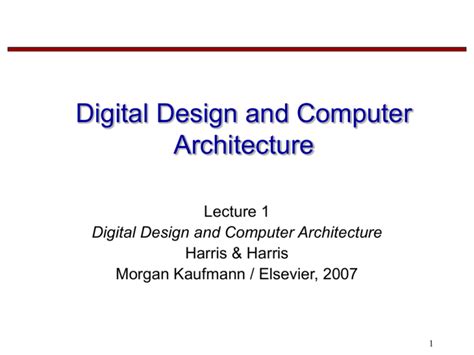 digital design and computer architecture