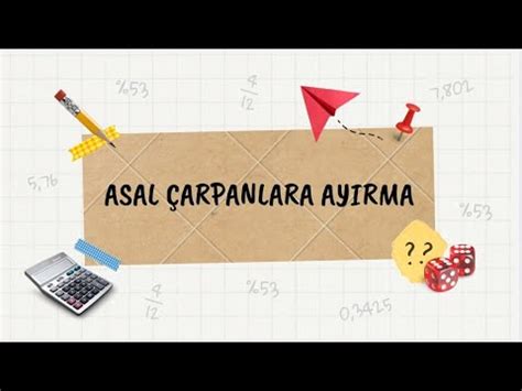 ASAL ÇARPANLARA AYIRMA tyt kpss ales dgs YouTube