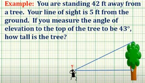 find height of object using trigonometry examples solutions videos worksheets games