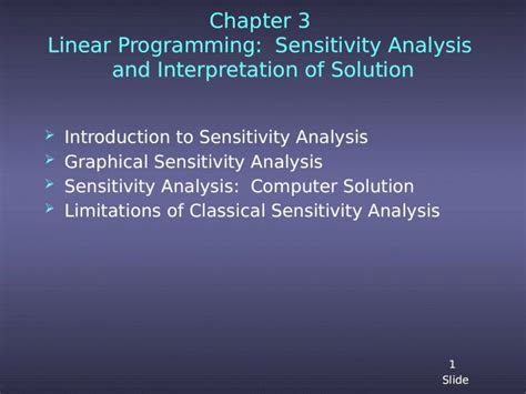 Pptx Slide Chapter Linear Programming Sensitivity Analysis And