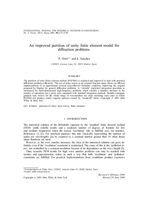 pdf an improved partition of unity finite element model for diffraction problems eduardo