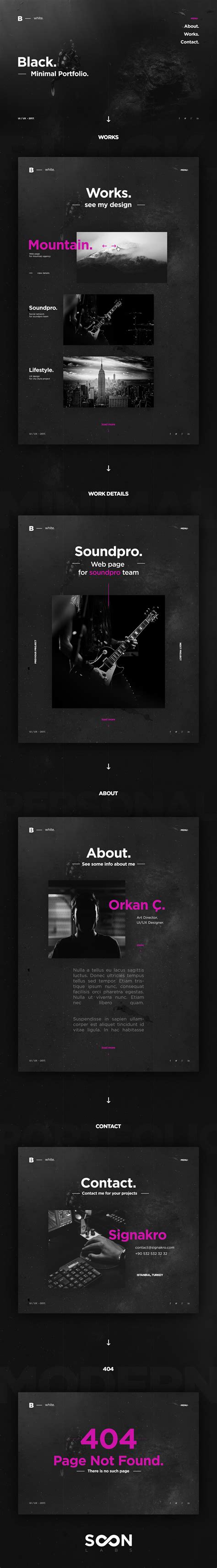 Black White Creative Portfolio Template Free PSD Freebie Supply