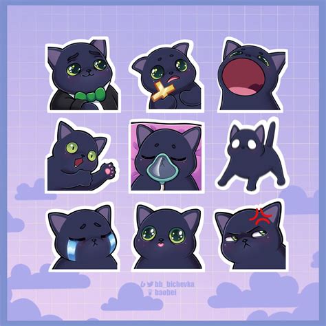 Cute Black Cat Illustrations Discord Emotes Cool Anime Girl Couple