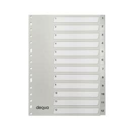 Índice numérico 1 12 Dequa Multitaladro PP Folio Color gris