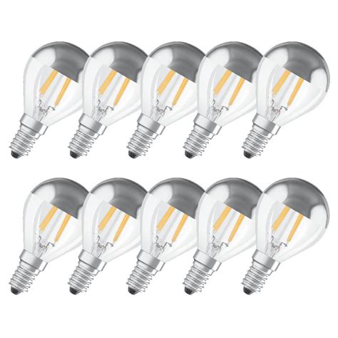 10 X Osram LED Filament Tropfen Classic P 4 5W 33W E14 Kopfspiegel