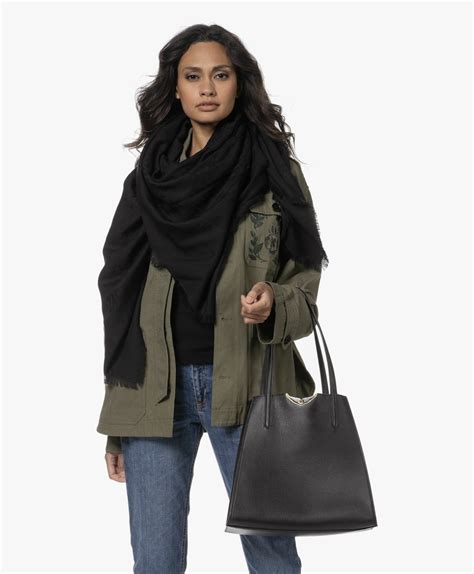Tassen Dames Zadig Voltaire Le Borderline Grained Leren Tote Bag