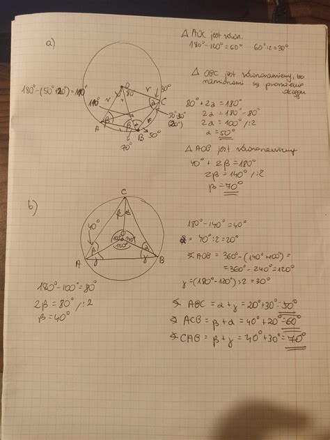 Korzystaj C Z Rysunku Wyznacz Miary K T W W Tr Jk Cie Abc Prosz Na