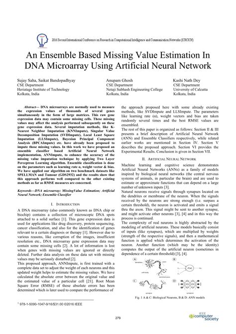 pdf an ensemble based missing value estimation in dna microarray using artificial neural network