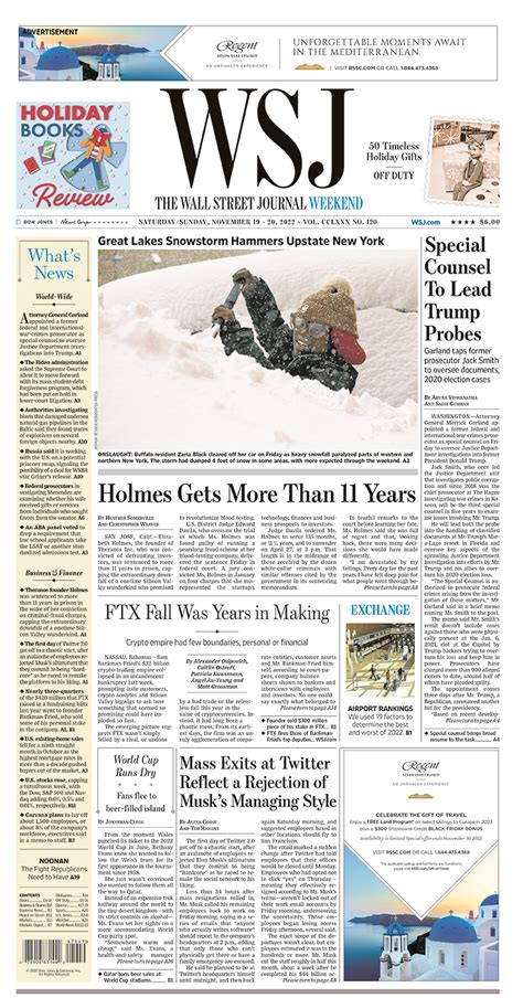 The Wall Street Journal On Twitter Take A Look At The Front Page Of