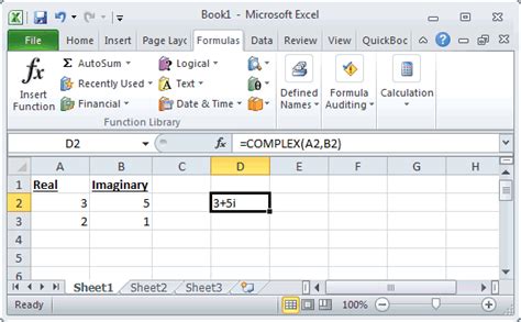 ms excel how to use the complex function ws