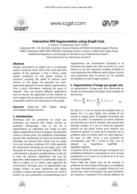 pdf interactive roi segmentation using graph cuts