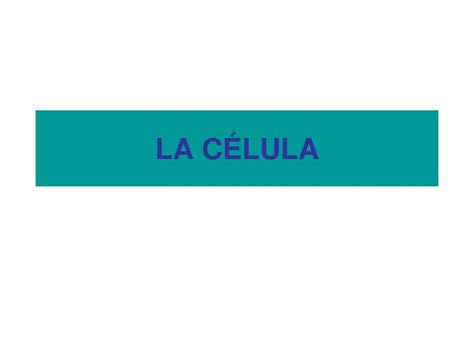 PDF LA CÉLULA La célula es conocida como la unidad anatómica