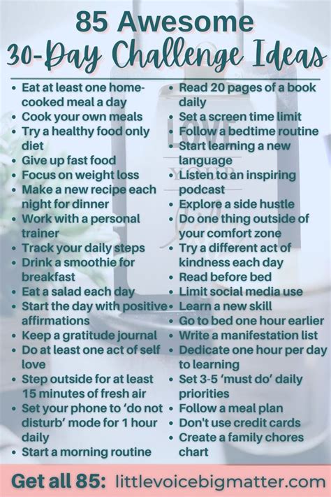 85 Awesome 30 Day Challenge Ideas 30 Day Challenge 365 Day Challenge