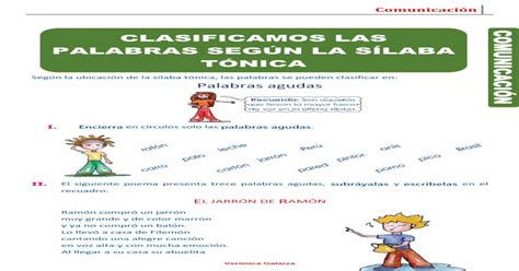 CLASIFICAMOS LAS PALABRAS SEGÚN LA SÍLABA TÓNICA PDF Document
