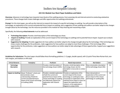 Acc Module Four Short Paper Guidelines And Rubric These Changes