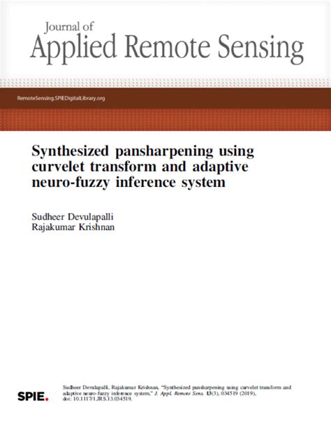 pdf synthesized pansharpening using curvelet transform and adaptive neuro fuzzy inference system