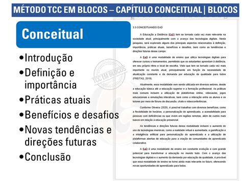 Metodo TCC Em Blocos Capitulo Conceitual Guia Da Monografia Como