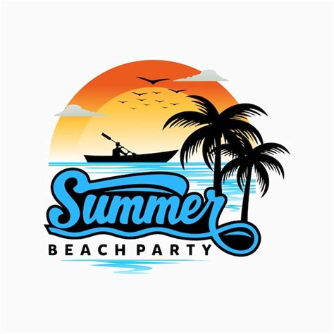 Logotipo De Playa De Verano Vector Premium