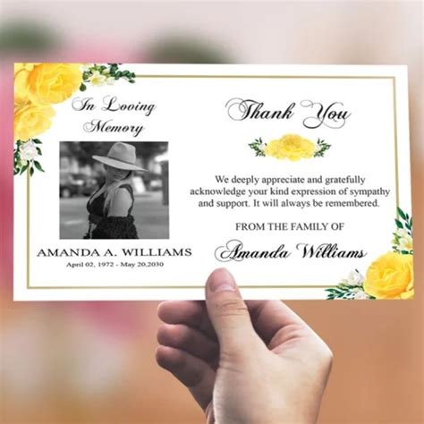 Funeral Thank You Cards Or Sympathy Acknowledgements Card Are Notes Of