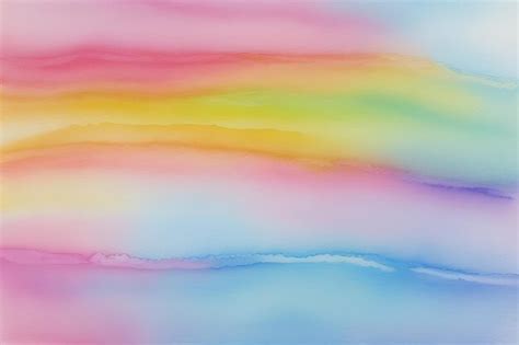 Premium AI Image Pastel Rainbow Coloured Hand Painted Watercolour